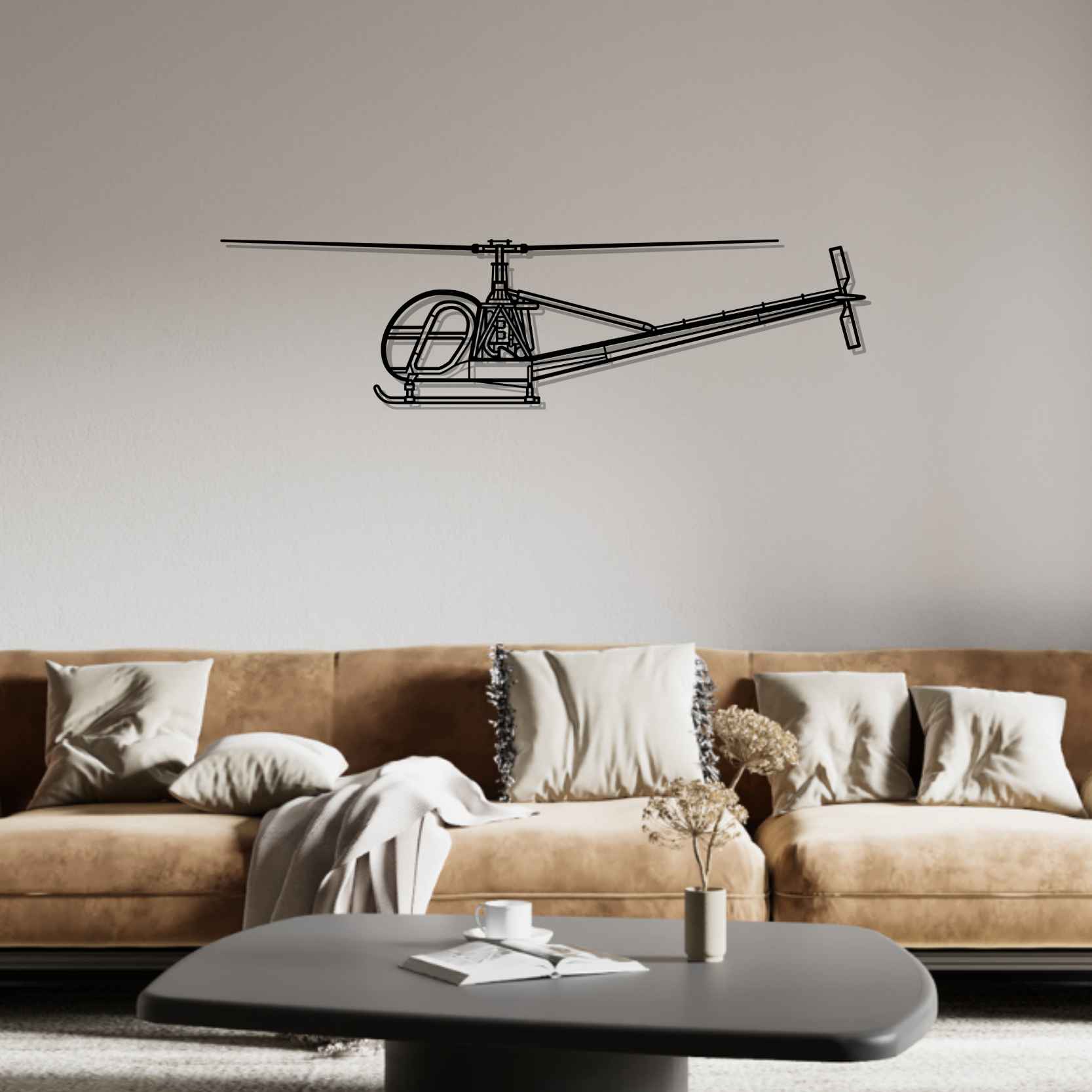 OH-23G Raven 1968 Silhouette Metal Wall Art – Squad Brothers
