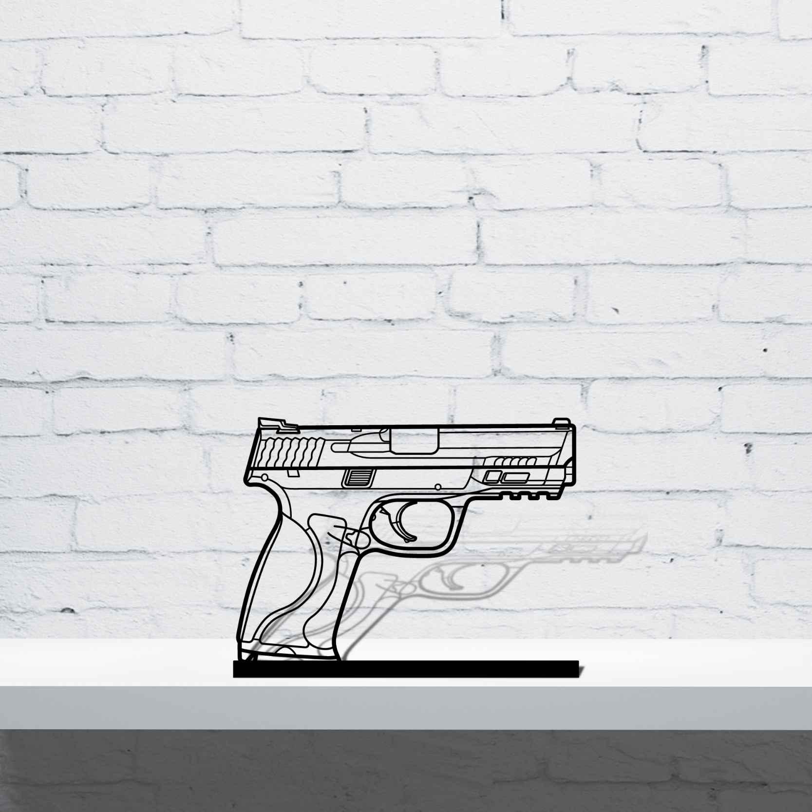 MP 9 Silhouette Metal Art Stand – Squad Brothers