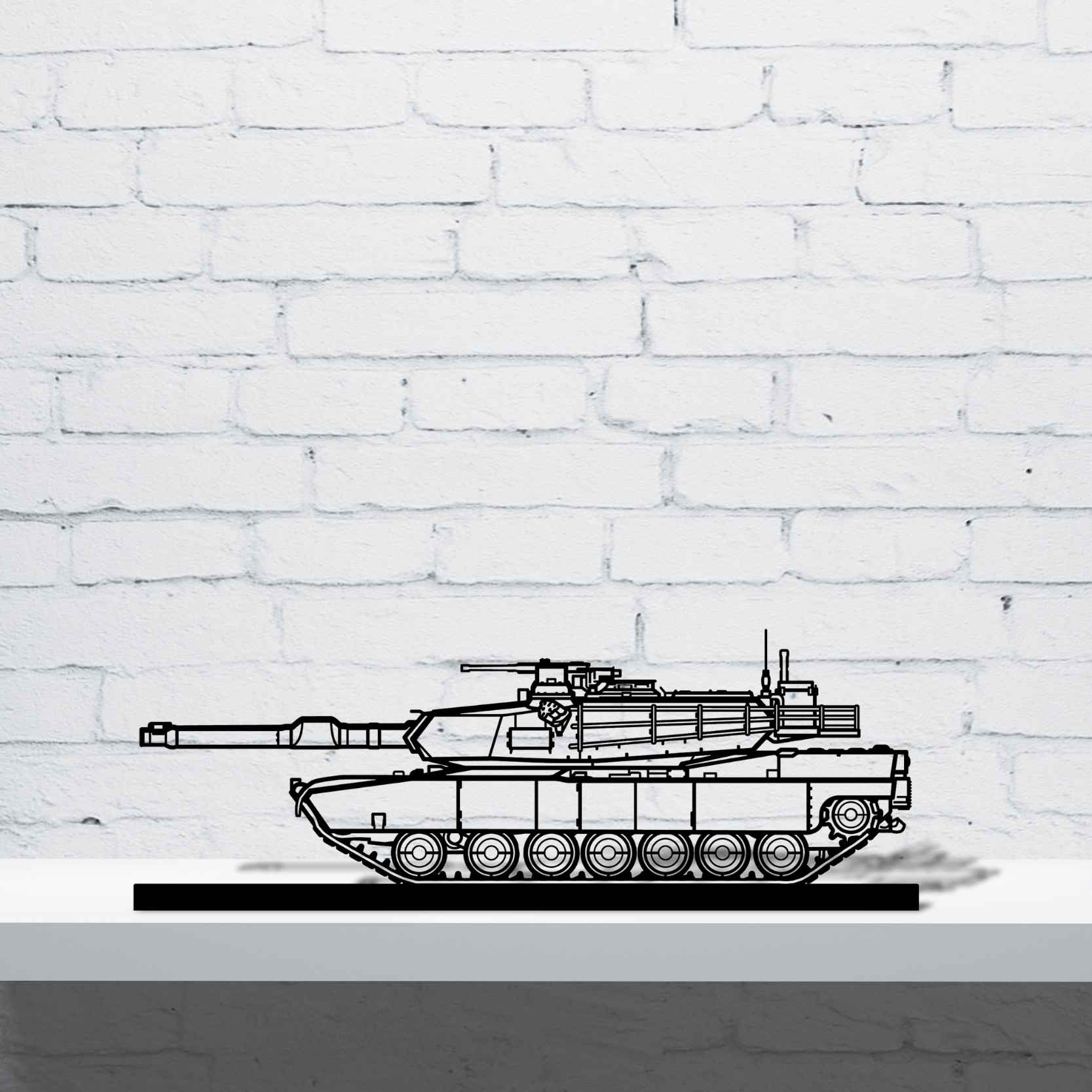 M1A2 SEPv3 Abrams Silhouette Metal Art Stand – Squad Brothers