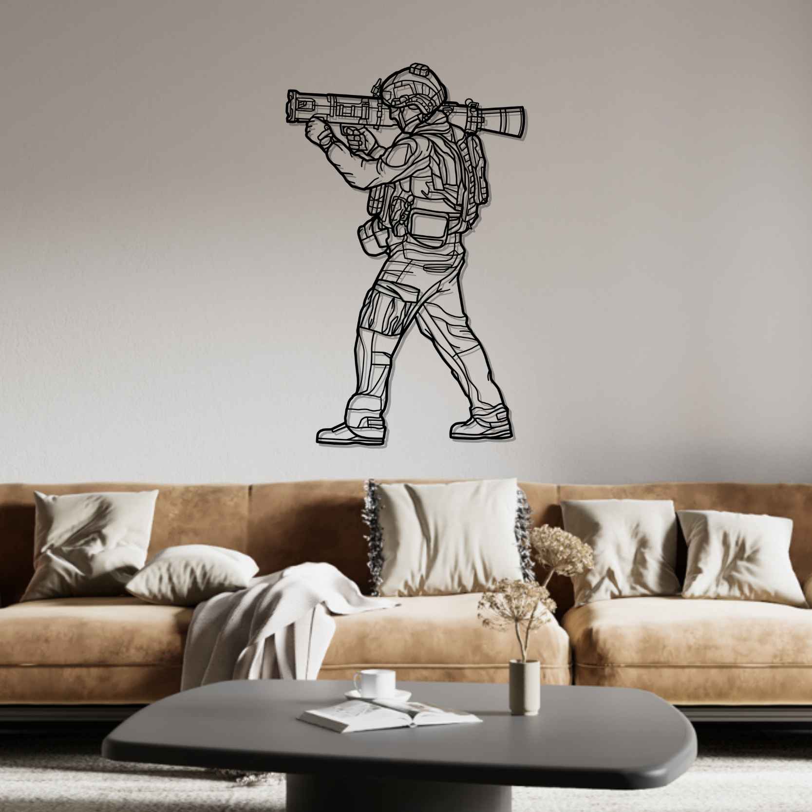Ranger with a Rocket Launcher Silhouette Metal Wall Art – Squad Brothers