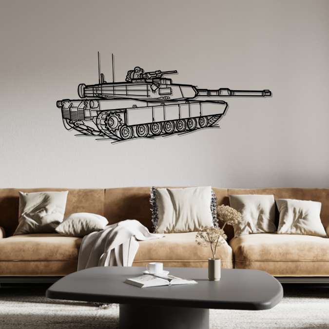 M1A1 Abrams Angle Silhouette Metal Wall Art – Squad Brothers